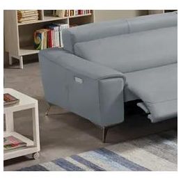 Ecksofa Egoitaliano "Suzette, Designsofa mit hohem Sitzkomfort", blau (himmel), B:266cm H:95cm T:163cm, Leder &raquo;NUVOLE&laquo; (Echtes Rindsleder). Halbnat&uuml;rliches, halbnarbiges Rindsleder mit einer nat&uuml;rlichen K&ouml;rnung von 1, 2 bis 1, 4 mm. Dieses Leder hat eine weiche, wachsartige Hand mit mattem Aussehen und einem Wolkeneffekt. Es handelt sich um ein Naturleder, das die urspr&uuml;nglichen Eigenschaften der 