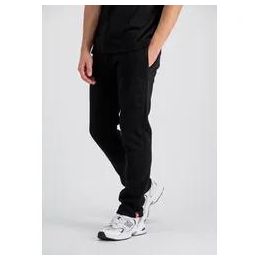 Jogginghose Alpha Industries "Embroidery Jogger", Herren, Gr. M, Normalgr&ouml;&szlig;en, schwarz, Obermaterial: 80% Baumwolle, 20% Polyester, Hosen Jogginghose