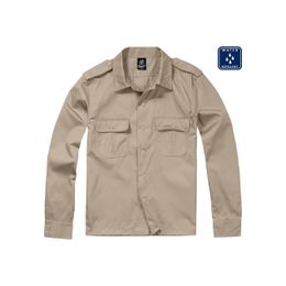 Langarmhemd Brandit "Brandit Herren US Shirt", Herren, Gr. 5XL, US-Gr&ouml;&szlig;en, beige, 80% Polyester, 20% Baumwolle, unifarben, normal, Hemden