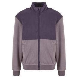 Allwetterjacke Urban Classics "Urban Classics Colour Block Polar Fleece Jacket", Herren, Gr. L, lilanight, fadedlila, 94% Polyester, 6% Elasthan, mehrfarbig, normal, amerikanischer Ausschnitt, Jacken