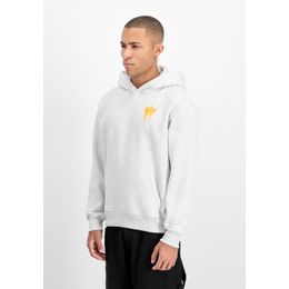 Hoodie Alpha Industries "Spray Print Hoodie", Herren, Gr. L, pastel grau melange, Obermaterial: 80% Baumwolle, 20% Polyester, regular fit, Sweatshirts Hoodie
