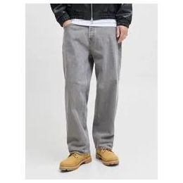 Jack & Jones Relax-fit-Jeans JACK & JONES "JJIALEX JJORIGINAL SQ 067 NOOS", Herren, Gr. 33, L&auml;nge 30, grau (grau denim), Denim/Jeans, Obermaterial: 100% Baumwolle, Abriebeffekte, relaxed fit kn&ouml;chellang, Jeans