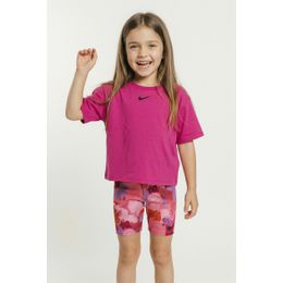 T-Shirt & Shorts Nike Sportswear "NKG MOVE WITH NATURE BIKE SHOR", M&auml;dchen, Gr. 104 (4), light magenta, Obermaterial: 100% Baumwolle. Obermaterial Hose: 88% Polyester, 12% Elasthan, KOB Set-Artikel, aus Baumwolle, mit Elasthan-Anteil, f&uuml;r vielseitige Aktivit&auml;ten