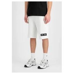Shorts Alpha Industries "Label Jogger Short", Herren, Gr. S, Normalgr&ouml;&szlig;en, wei&szlig;, Obermaterial: 80% Baumwolle, 20% Polyester, Hosen Shorts