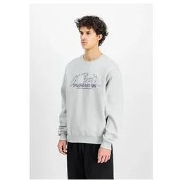 Sweater Alpha Industries "Studio Edition Vibe Sweatshirt", Herren, Gr. XL, grau (pastel grau), Obermaterial: 80% Baumwolle, 20% Polyester, loose fit, Sweatshirts Sweater