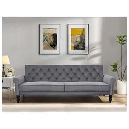 Schlafsofa DOREL HOME "Tyne", grau (anthrazit), B:222cm H:82cm T:83cm, 100% Polyester, Sofas, Schlafsofa