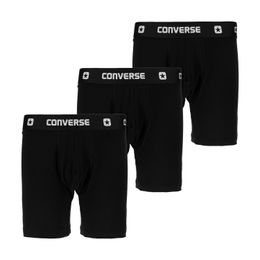 Boxershorts Converse "MENS SOLID 3PK COTTON BB", Damen, Gr. L, 3 Stk., schwarz, Jersey, Obermaterial: 95% Baumwolle, 5% Elasthan, Unterhosen, 3er-Pack, mit elastischem Bund, aus Baumwolle und Elasthan