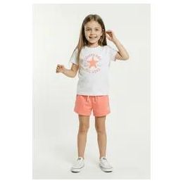 Top & Shorts Converse "DCTP CLASSIC TEE & SHORT SET", M&auml;dchen, Gr. 104 (4), all heat, Obermaterial: 60% Baumwolle, 40% Polyester, KOB Set-Artikel, zweiteiliges Set, f&uuml;r Kinder, sportlicher Stil