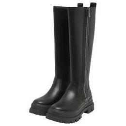 Stiefel Buffalo "Buffalo ASPHA BOOT HI ZIP - VEGAN NAPPA", Damen, Gr. 42, schwarz, Polyurethan, unifarben, Schuhe Stiefel