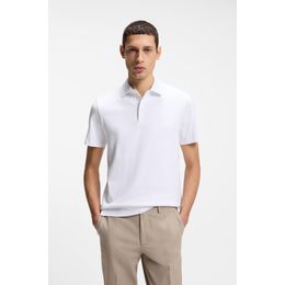 Poloshirt BOSS "Palosh", Herren, Gr. XL, wei&szlig; 100, Jersey, Obermaterial: 100% Baumwolle, unifarben, slim fit normal, hoch geschlossener Ausschnitt, abgesteppte Kante, Shirts, mit tonalem Logo, slim fit