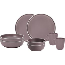 Brunner T&ecirc;te-&agrave;-t&ecirc;te Dolomit rose Melamin Geschirrset Antirutsch, BPA-frei und bruchunempfindlich 8-teilig - Kunststoff und Melamin Geschirr-Sets