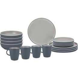 Brunner Lunch Box Trilogy Grey Melamin Geschirrset Antirutsch, BPA-frei und bruchunempfindlich 16-teilig - Kunststoff und Melamin Geschirr-Sets