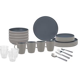 Brunner All Inclusive Trilogy Dark Melamin Geschirrset Antirutsch, BPA-frei und bruchunempfindlich 36-teilig - Kunststoff und Melamin Geschirr-Sets