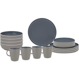 Brunner Lunch Box Trilogy Dark Melamin Geschirrset Antirutsch, BPA-frei und bruchunempfindlich 16-teilig - Kunststoff und Melamin Geschirr-Sets
