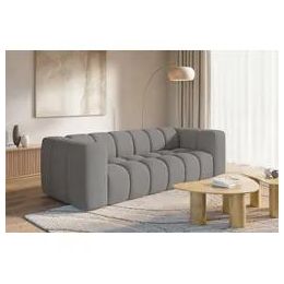 Big-Sofa HOMSY BY ANA JOHNSON "&raquo;L&laquo; BOUBELLE Design-Sofa mit Steppung, Bubble-Optik, Breite 246 cm", dunkelgrau, B:246cm H:75cm T:100cm, 100% Polyester, Sofas, Big-Sofa, 4-Sitzer mit Wellenunterfederung, L Sitztiefe 63 cm