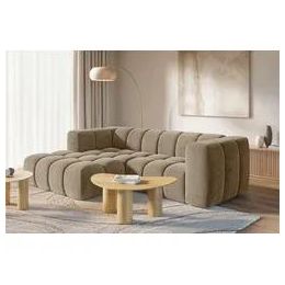 Ecksofa HOMSY BY ANA JOHNSON "&raquo;L&laquo; BOUBELLE L-Form, Design-Sofa, Bubble-Optik, Breite 247 cm", hellbraun, B:247cm H:75cm T:156cm, 100% Polyester, Sofas, Ecksofa, hoher Sitzkomfort dank Wellenunterfederung, L Sitztiefe 63 cm