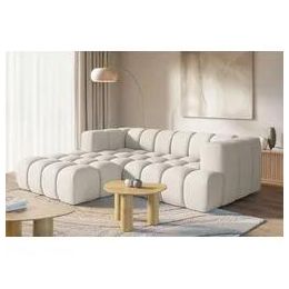 Ecksofa HOMSY BY ANA JOHNSON "&raquo;XL&laquo; BOUBELLE L-Form extra tief, Design: Bubble-Optik, Breite 247cm", beige, B:247cm H:75cm T:191cm, 100% Polyester, Sofas, Ecksofa, hoher Sitzkomfort dank Wellenunterfederung, XL Sitztiefe 100 cm