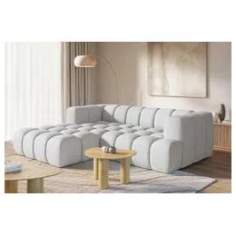 Ecksofa HOMSY BY ANA JOHNSON "&raquo;XL&laquo; BOUBELLE L-Form extra tief, Design: Bubble-Optik, Breite 247cm", hellgrau, B:247cm H:75cm T:191cm, 100% Polyester, Sofas, Ecksofa, hoher Sitzkomfort dank Wellenunterfederung, XL Sitztiefe 100 cm