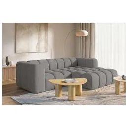 Ecksofa HOMSY BY ANA JOHNSON "&raquo;L&laquo; BOUBELLE L-Form, Design-Sofa, Bubble-Optik, Breite 247 cm", dunkelgrau, B:247cm H:75cm T:156cm, 100% Polyester, Sofas, Ecksofa, hoher Sitzkomfort dank Wellenunterfederung, L Sitztiefe 63 cm