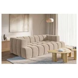 Big-Sofa HOMSY BY ANA JOHNSON "&raquo;XL&laquo; BOUBELLE Design-Sofa extra tief, Bubble-Optik, Breite 246 cm", dunkelbeige, B:246cm H:75cm T:135cm, 100% Polyester, Sofas, Big-Sofa, 4-Sitzer mit Wellenunterfederung, XL Sitztiefe 100 cm