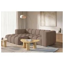 Ecksofa HOMSY BY ANA JOHNSON "&raquo;L&laquo; BOUBELLE L-Form, Design-Sofa, Bubble-Optik, Breite 247 cm", braun, B:247cm H:75cm T:156cm, 100% Polyester, Sofas, Ecksofa, hoher Sitzkomfort dank Wellenunterfederung, L Sitztiefe 63 cm
