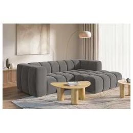 Ecksofa HOMSY BY ANA JOHNSON "&raquo;L&laquo; BOUBELLE L-Form, Design-Sofa, Bubble-Optik, Breite 247 cm", anthrazit, B:247cm H:75cm T:156cm, 100% Polyester, Sofas, Ecksofa, hoher Sitzkomfort dank Wellenunterfederung, L Sitztiefe 63 cm
