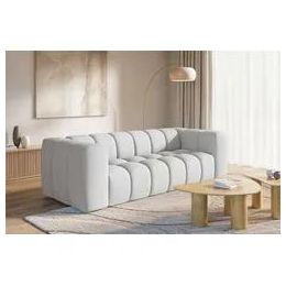 Big-Sofa HOMSY BY ANA JOHNSON "&raquo;L&laquo; BOUBELLE Design-Sofa mit Steppung, Bubble-Optik, Breite 246 cm", hellgrau, B:246cm H:75cm T:100cm, 100% Polyester, Sofas, Big-Sofa, 4-Sitzer mit Wellenunterfederung, L Sitztiefe 63 cm