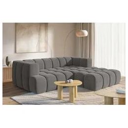 Ecksofa HOMSY BY ANA JOHNSON "&raquo;XL&laquo; BOUBELLE L-Form extra tief, Design: Bubble-Optik, Breite 247cm", anthrazit, B:247cm H:75cm T:191cm, 100% Polyester, Sofas, Ecksofa, hoher Sitzkomfort dank Wellenunterfederung, XL Sitztiefe 100 cm