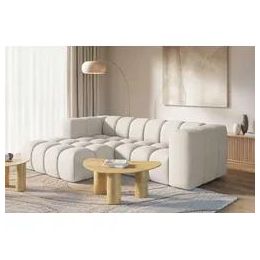 Ecksofa HOMSY BY ANA JOHNSON "&raquo;L&laquo; BOUBELLE L-Form, Design-Sofa, Bubble-Optik, Breite 247 cm", beige, B:247cm H:75cm T:156cm, 100% Polyester, Sofas, Ecksofa, hoher Sitzkomfort dank Wellenunterfederung, L Sitztiefe 63 cm