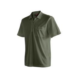 Poloshirt Maier Sports "Arwin 2.0", Herren, Gr. L, gr&uuml;n (moosgr&uuml;n), 100% Polyester, Rundhals, Shirts, Herren Polo kurzarm, leichtes Shirt, Funktionsshirt mit Kragen Reg Fit