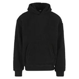 Kapuzensweatshirt Urban Classics "Urban Classics Oversized Teddy Hoody", Herren, Gr. S, schwarz, 100% Polyester, unifarben, Sweatshirts