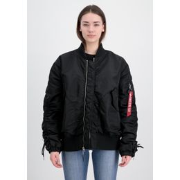 Bomberjacke Alpha Industries "CWU MA-1 Bomber Women", Damen, Gr. L/XL, schwarz, Obermaterial: 100% Nylon, Lining/F&uuml;llung: 100% Polyester, Jacken Bomberjacke