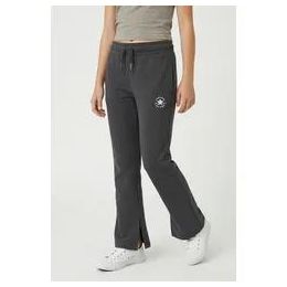 Jogginghose Converse "CNVG RELAXED FLARED PANT", M&auml;dchen, Gr. 128/134 (M), N-Gr, schwarz matter, Obermaterial: 60% Baumwolle, 40% Polyester, Hosen Jogginghose, l&auml;ssiger Schnitt, f&uuml;r Freizeit, weiches Material, pflegeleicht