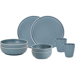 Brunner T&ecirc;te-&agrave;-t&ecirc;te Dolomit blue Melamin Geschirrset Antirutsch, BPA-frei und bruchunempfindlich 8-teilig - Kunststoff und Melamin Geschirr-Sets