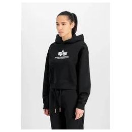 Hoodie Alpha Industries "Basic Hoodie BL PP W", Damen, Gr. S, schwarz, Obermaterial: 80% Baumwolle, 20% Polyester, Sweatshirts Hoodie