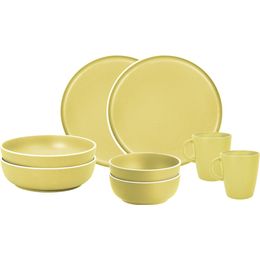 Brunner T&ecirc;te-&agrave;-t&ecirc;te Dolomit yellow Melamin Geschirrset Antirutsch, BPA-frei und bruchunempfindlich 8-teilig - Kunststoff und Melamin Geschirr-Sets