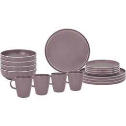 Brunner Lunch Box Dolomit Rose Melamin Geschirrset Antirutsch, BPA-frei und bruchunempfindlich 16-teilig - Kunststoff und Melamin Geschirr-Sets