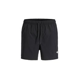 Jack & Jones Badeshorts JACK & JONES "Badeshorts JPSTMAUI TROPIC SOLID SWIM SHORTS REG SN 1er Pack", Herren, Gr. L, N-Gr, schwarz, Obermaterial: 100% Polyester PES., Badehosen Badeshorts
