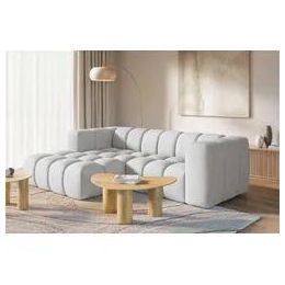 Ecksofa HOMSY BY ANA JOHNSON "&raquo;L&laquo; BOUBELLE L-Form, Design-Sofa, Bubble-Optik, Breite 247 cm", hellgrau, B:247cm H:75cm T:156cm, 100% Polyester, Sofas, Ecksofa, hoher Sitzkomfort dank Wellenunterfederung, L Sitztiefe 63 cm