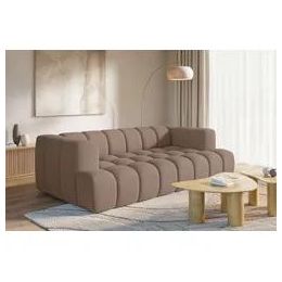 Big-Sofa HOMSY BY ANA JOHNSON "&raquo;XL&laquo; BOUBELLE Design-Sofa extra tief, Bubble-Optik, Breite 246 cm", braun, B:246cm H:75cm T:135cm, 100% Polyester, Sofas, Big-Sofa, 4-Sitzer mit Wellenunterfederung, XL Sitztiefe 100 cm