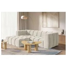 Ecksofa HOMSY BY ANA JOHNSON "&raquo;L&laquo; BOUBELLE L-Form, Design-Sofa, Bubble-Optik, Breite 247 cm", beige, B:247cm H:75cm T:156cm, 100% Polyester, Sofas, Ecksofa, hoher Sitzkomfort dank Wellenunterfederung, L Sitztiefe 63 cm