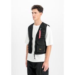 Funktionsweste Alpha Industries "Mesh Utility Vest", Herren, Gr. L, schwarz, Obermaterial: 100% Baumwolle, Meshmaterial: 100% Polyester, Westen Funktionsweste