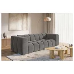 Big-Sofa HOMSY BY ANA JOHNSON "&raquo;L&laquo; BOUBELLE Design-Sofa mit Steppung, Bubble-Optik, Breite 246 cm", anthrazit, B:246cm H:75cm T:100cm, 100% Polyester, Sofas, Big-Sofa, 4-Sitzer mit Wellenunterfederung, L Sitztiefe 63 cm