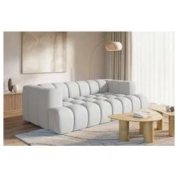 Big-Sofa HOMSY BY ANA JOHNSON "&raquo;XL&laquo; BOUBELLE Design-Sofa extra tief, Bubble-Optik, Breite 246 cm", hellgrau, B:246cm H:75cm T:135cm, 100% Polyester, Sofas, Big-Sofa, 4-Sitzer mit Wellenunterfederung, XL Sitztiefe 100 cm