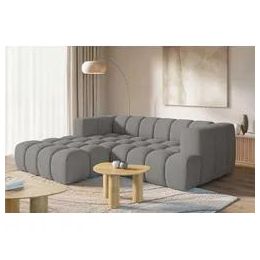Ecksofa HOMSY BY ANA JOHNSON "&raquo;XL&laquo; BOUBELLE L-Form extra tief, Design: Bubble-Optik, Breite 247cm", dunkelgrau, B:247cm H:75cm T:191cm, 100% Polyester, Sofas, Ecksofa, hoher Sitzkomfort dank Wellenunterfederung, XL Sitztiefe 100 cm