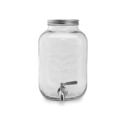 ECHTWERK Getr&auml;nkespender 5L - Glas, Deckel Silber