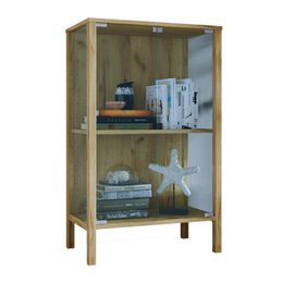 Vcm Glasvitrine stehend Jensol M &ndash; Vitrinenschrank mit ESG-Sicherheitsglas, moderne Standvitrine, Glasfront & Seitenteile, platzsparende Kommode, ca. 80 x 60 x 35 cm