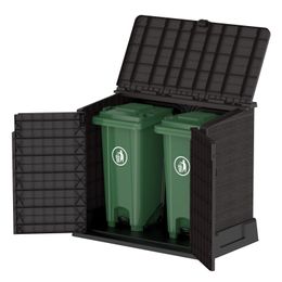 Duramaxx Duramax StoreAway Aufbewahrungsbox 2er M&uuml;lltonnenbox 850 l, 130 x 110 x 74 cm, Kunststoff