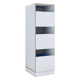 Vcm Mehrzweck-W&auml;scheschrank , schmaler Stauraumschrank mit 3 F&auml;chern & Dreht&uuml;ren, Ma&szlig;e Haushaltsregal H. 162 x B. 50 x T. 60 cm, Rislo CL XL