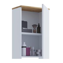 Vcm Badschrank Holzwerkstoff, Wandschrank f&uuml;rs Badezimmer mit 1 T&uuml;r und 2 F&auml;chern, Badezimmerschrank H&auml;ngeschrank, Ma&szlig;e H. 59 x B. 40 x T. 22 cm, Badm&ouml;bel modern &ndash; Cosila
